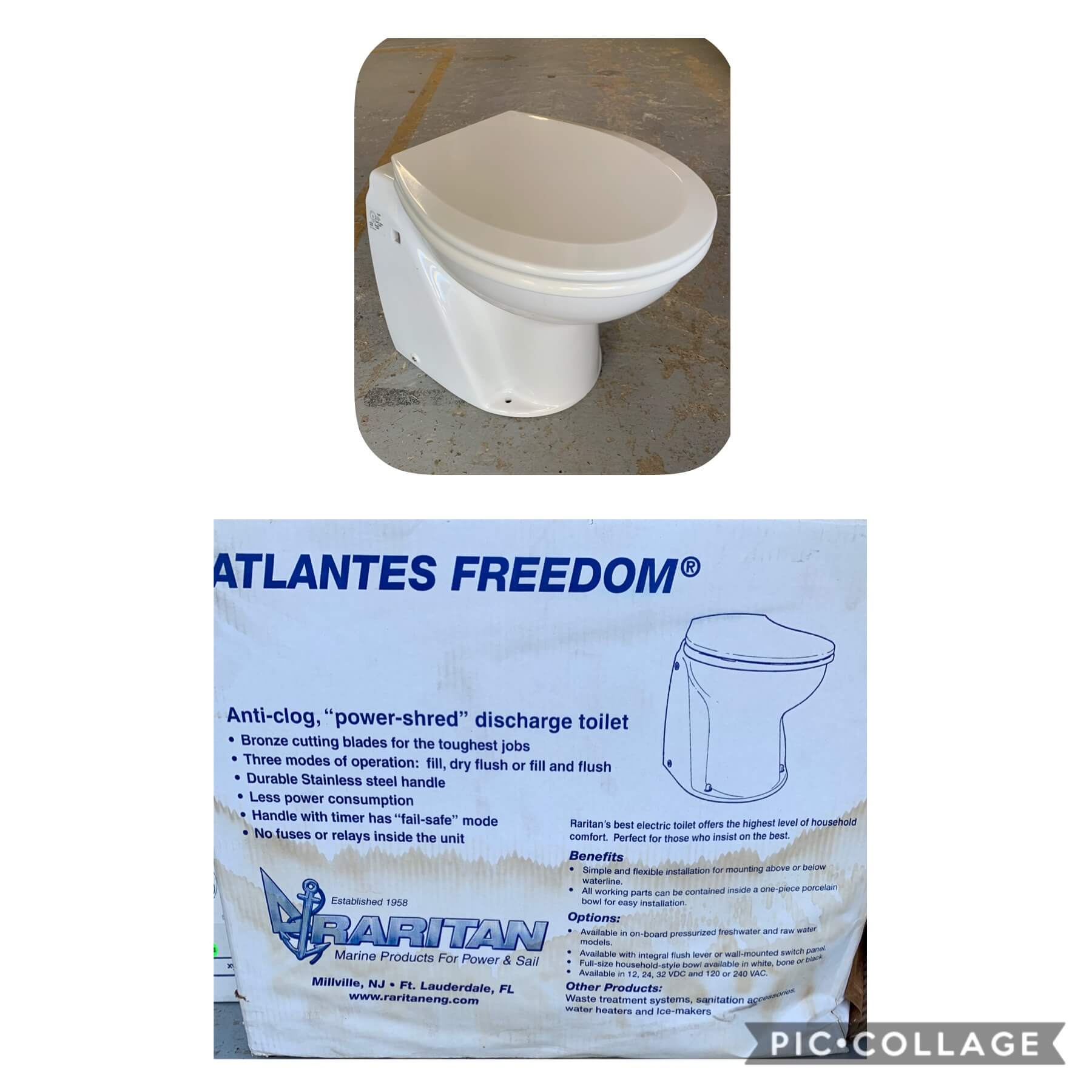 Buy Atlantis Freedom Raritan Toilet - New in Box Model # A9F24 - 24v ...